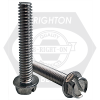 #8-32x7/16",(FT) INDENT HWH SLOT MACHINE SCREW SLOTTED INDENT HEX ...