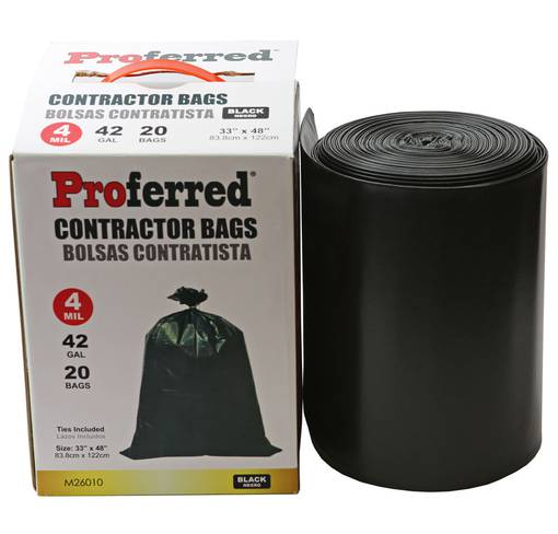 4 mil, 42 Gallon (20 count) CONTRACTOR BAGS - | Integratech Distribution